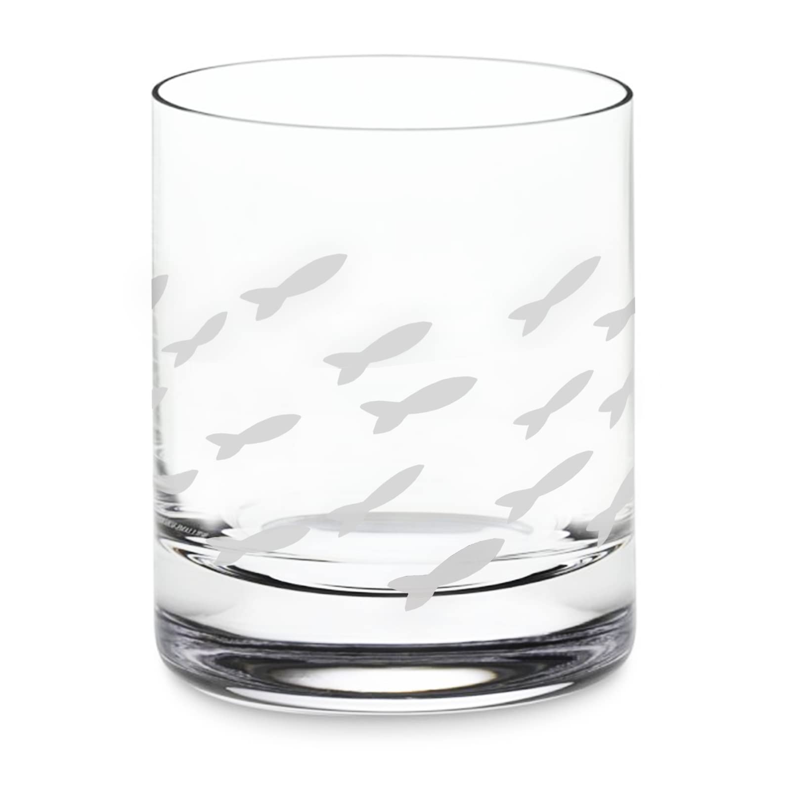 The Wine Savant Fish Old Fashion Drinking Glasses, Fish Glasses For White and Red Wine, Water or Whiskey, Each Glass Is Individually Sand Etched - Fish Wine Glasses