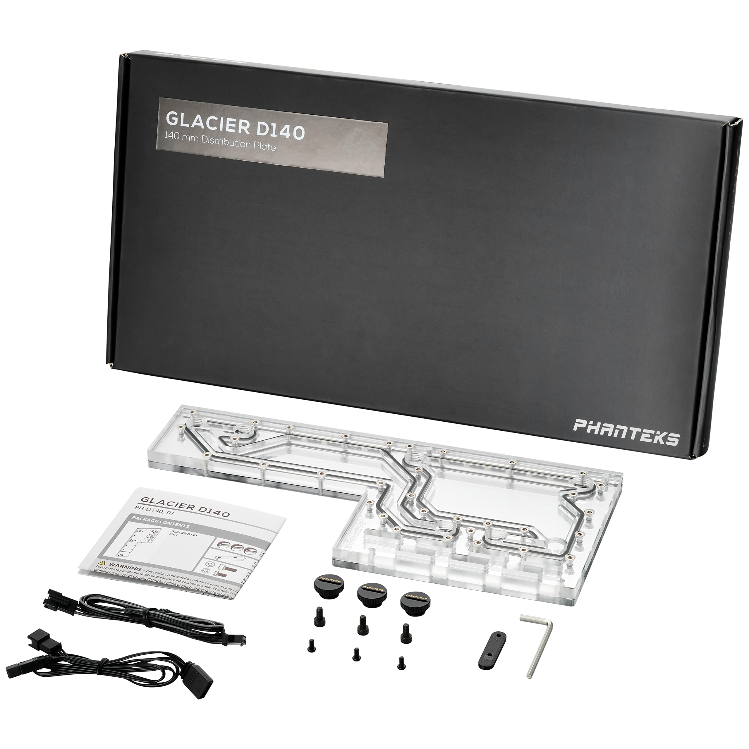 Phanteks D140 Distribution Plate. Mirror Acrylic Backplate, Digital-RGB LED