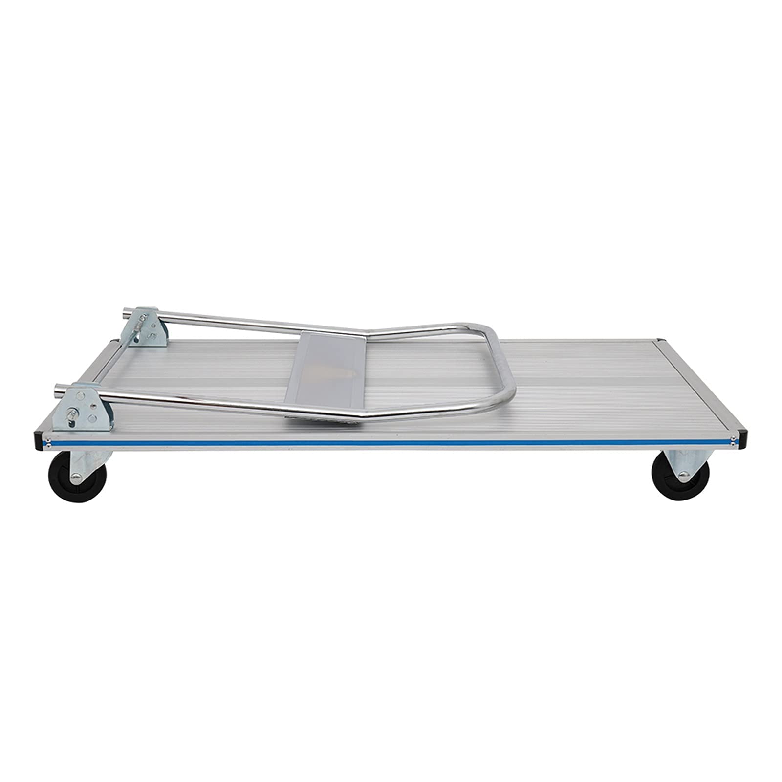 WALDOR Folding Hand Truck ﻿ Folding Aluminum Platform Truck Extended Version Foldable Handle Rolling Multifunctional Moving Flatbed Cart Hand Trolley 770 lb Portable Dolly for Moving