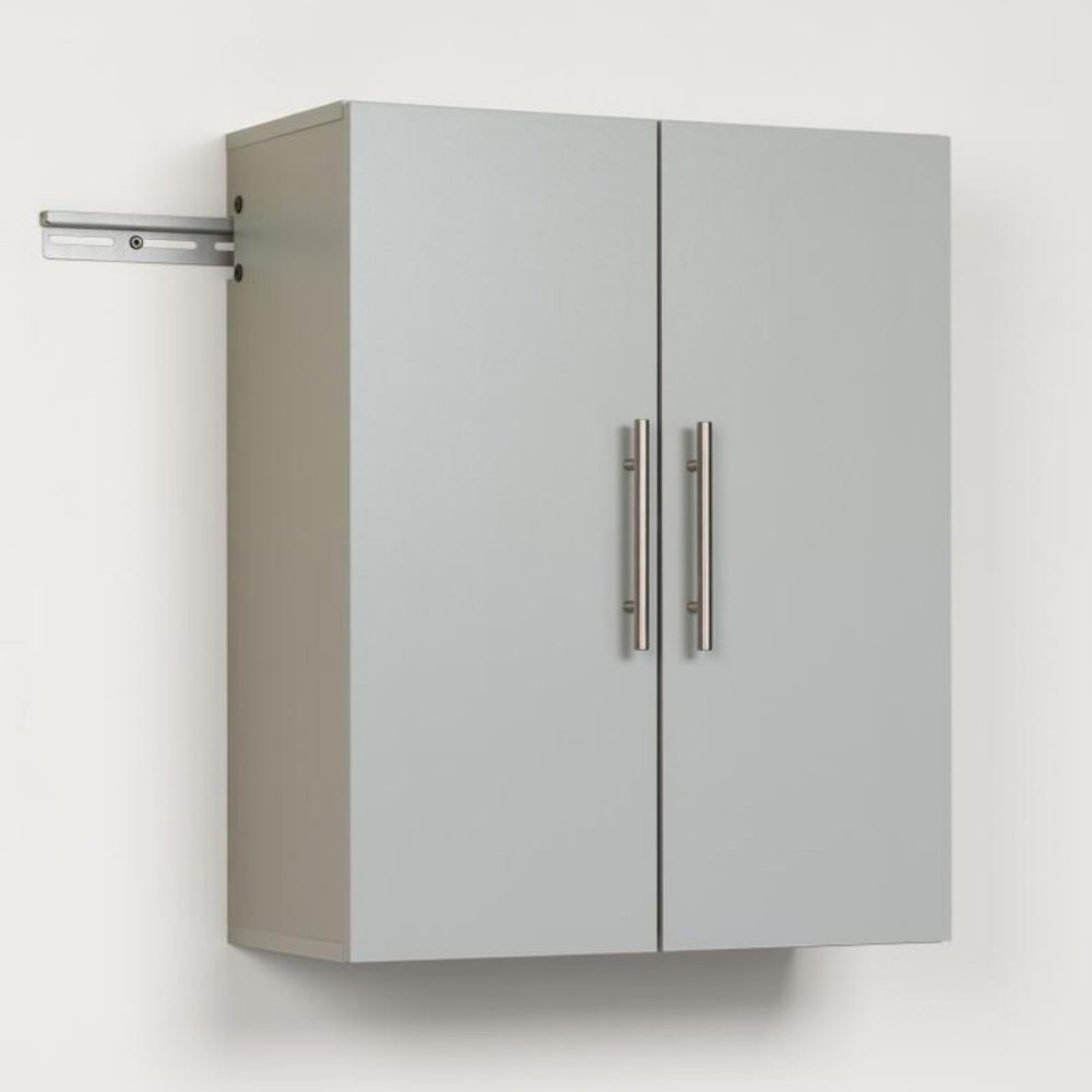 Prepac HangUps Large Storage Cabinet, 36", Light Gray & HangUps Upper Storage Cabinet, 24", Light Gray