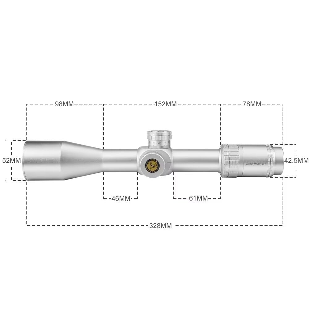 WestHunter Optics HD-N 4-16x44 FFP Scope, 30 mm Tube First Focal Plane Etched Glass Reticle 1/4 MOA Precision Shooting Scopes | Picatinny Kit B