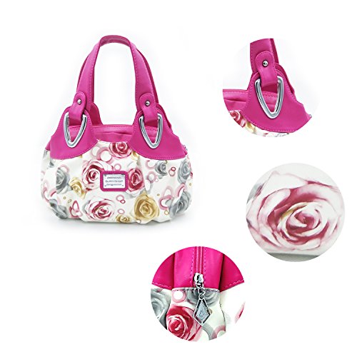 Panzexin Medium Size Handbag For Ladies, Print Floral Bag Top Handle Handbags For Women