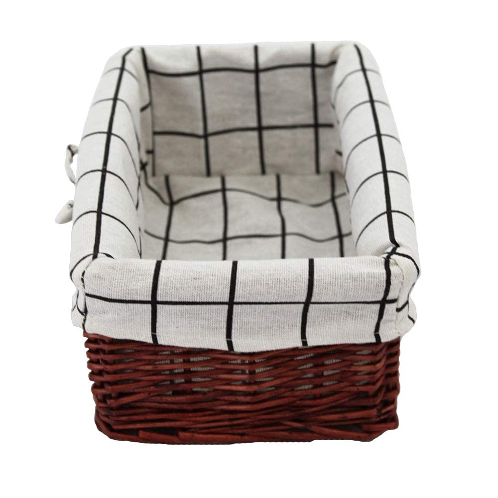 Wicker Storage Basket, Rectangular Storage Basket,Natural and Decorative, Arts and Crafts. (Brown)