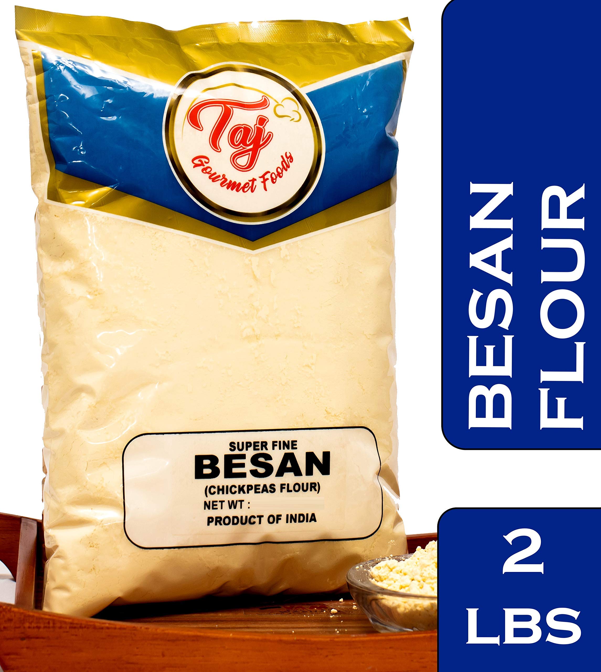 TAJ Premium Indian Besan Flour (Chick Pea, Gram Flour), (2-Pounds)