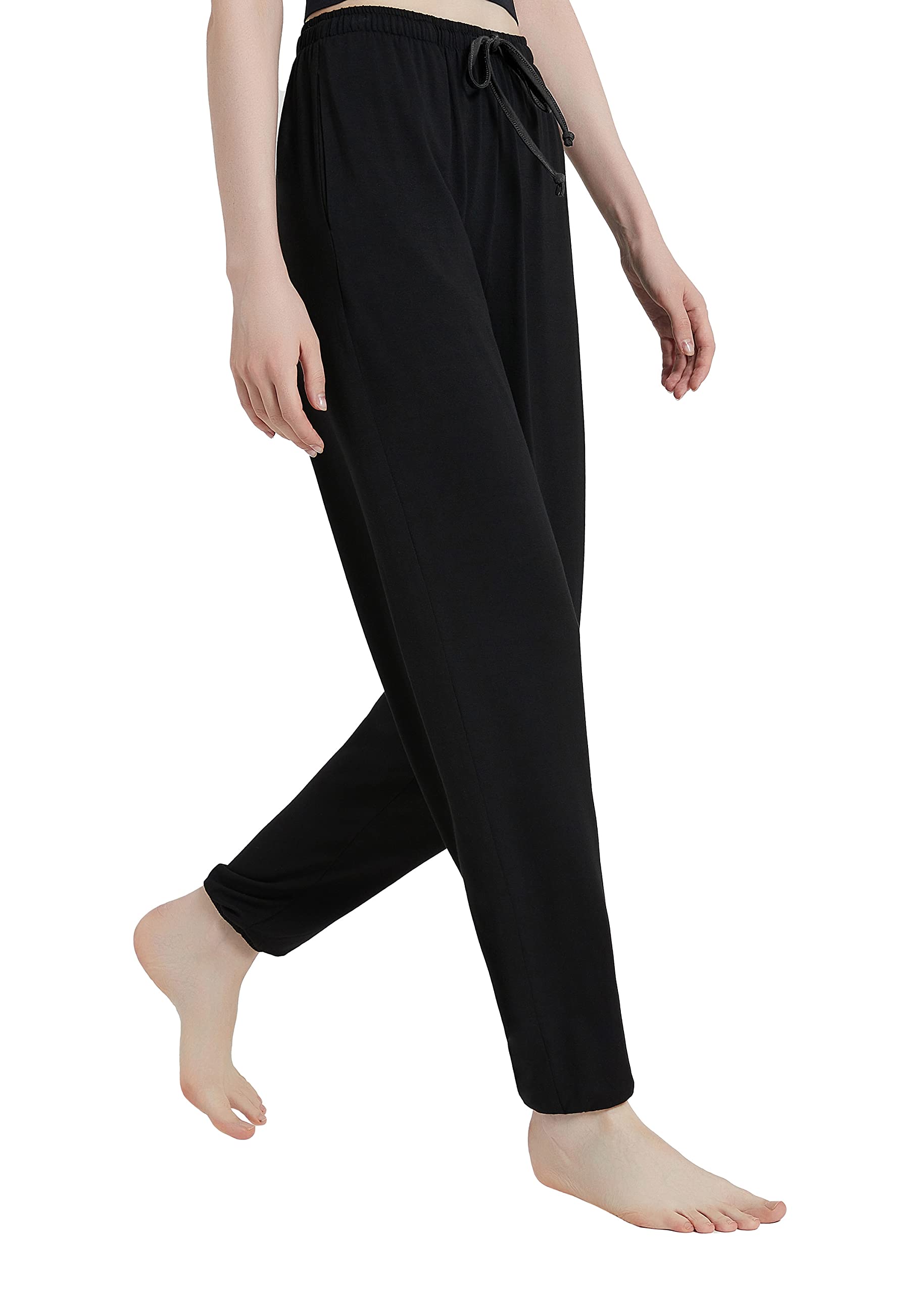 Urban CoCo Women's Loose Boho Yoga Pants Harem Pants Comfy Lounge Jogging Pants with Pockets (Black, M)