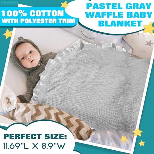 Thermal Baby Blanket for Girls and Boys - Waffle Weave Blanket Satin Baby Blanket - Throw Blanket for Baby Receiving Blankets - Soft Waffle Blanket