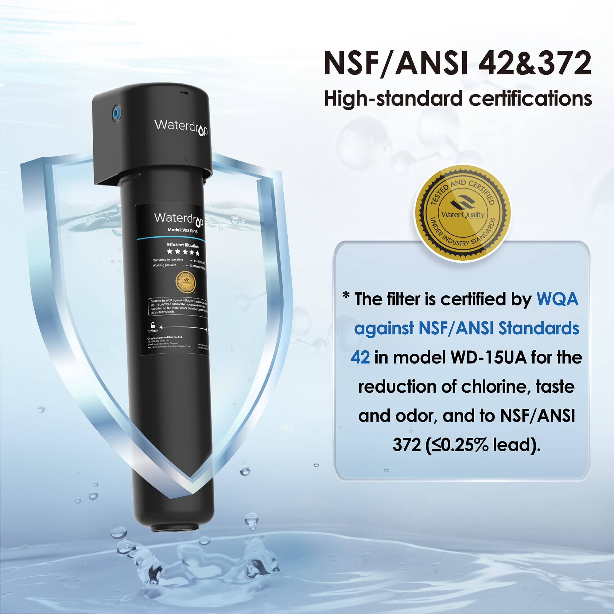 Waterdrop 15UA Under Sink Water Filter System and Waterdrop LED UV͎ Ultrąviolët Water Filter