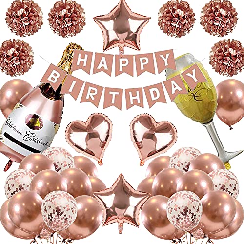 Rose Gold Pink Birthday Party Decorations