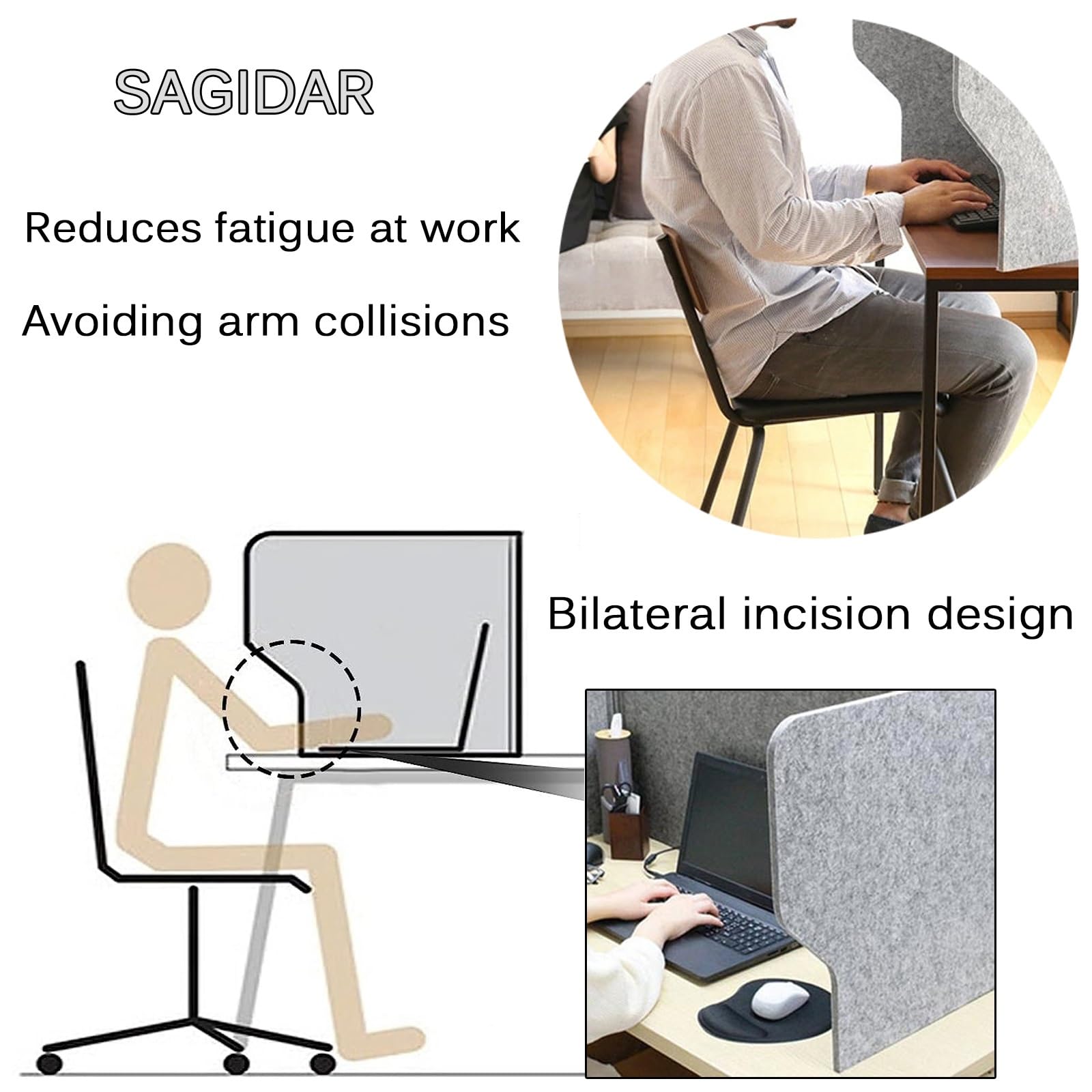 Office Divider Partition, Workspace Divider Sound Absorbing, Privacy Panel Polyester Fiber 60/80/100cm, Freestanding, Reduces Noise and Visual Distractions