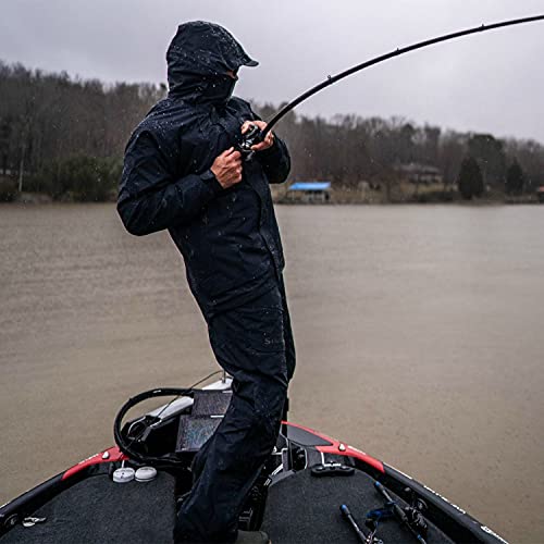 Simms Challenger Waterproof Bibs for Men - Durable Rain Gear and Work Bib for Fishing, Hunting, Snowmobiling, and More - (Raven, XX-Large)