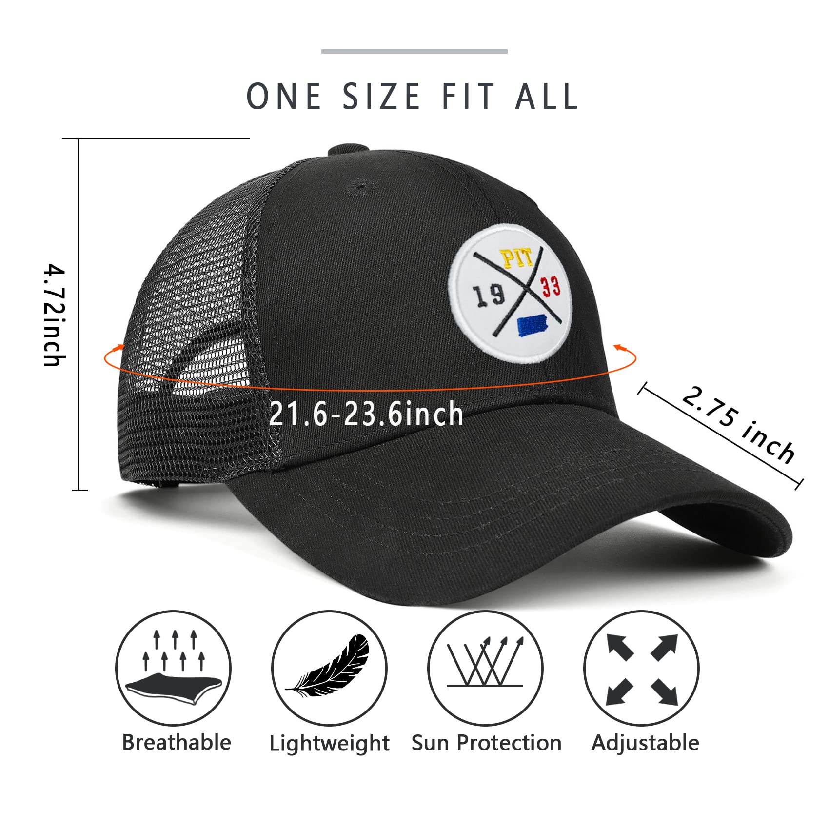 Usyobrt State City Hat Trucker Hat Embroidered Hat - Snapback Adjustable Baseball Cap Men Women