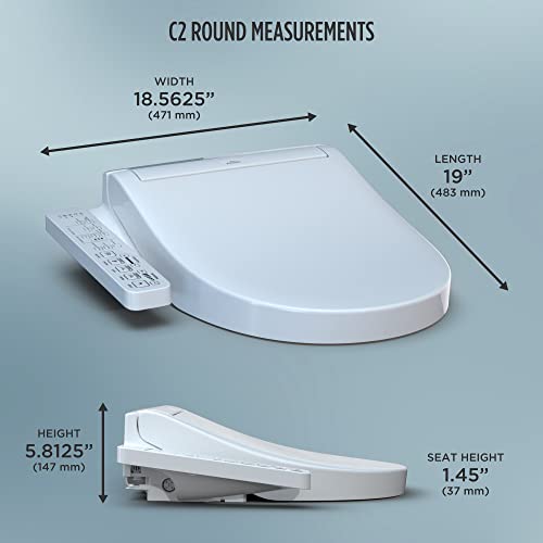TOTO SW3073#01 WASHLET C2 Round Electronic Bidet Toilet Seat, Cotton White