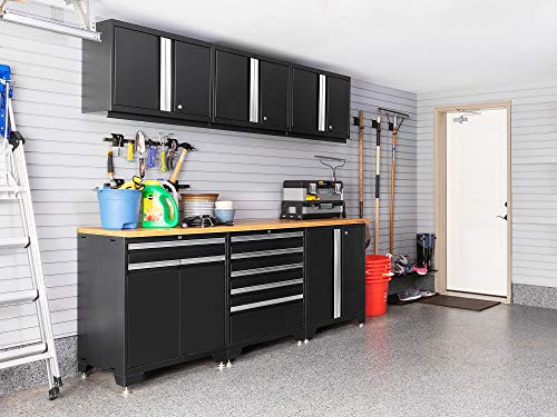 NewAge Products Pro Series Black 8 Piece Set, Garage Cabinets, 64109