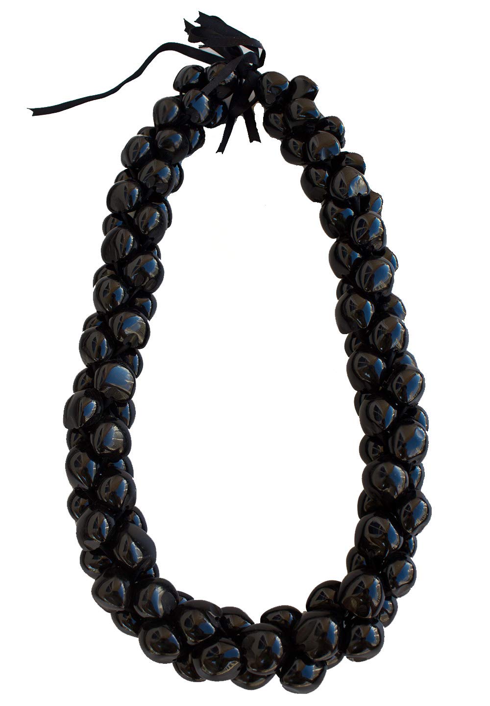 Rainview Creations Hawaiian Jewelry Necklace Genuine Natural Deluxe Kukui Nuts Leis (Black Color)