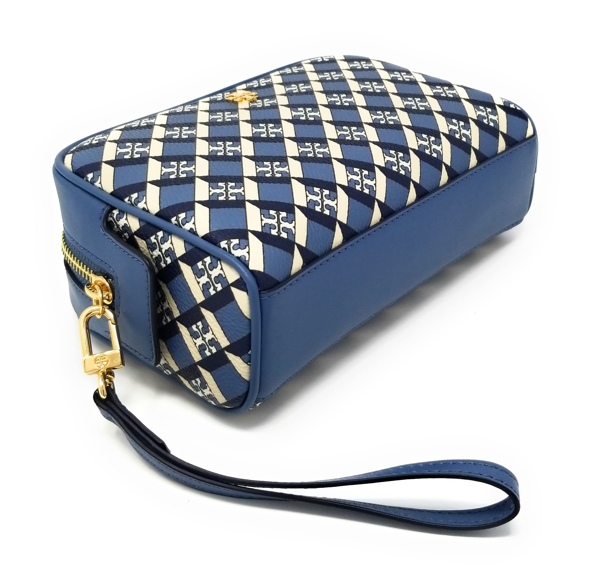 Tory Burch Women's Geo Logo Essentials Pouch (Navy Geo Logo Allover)