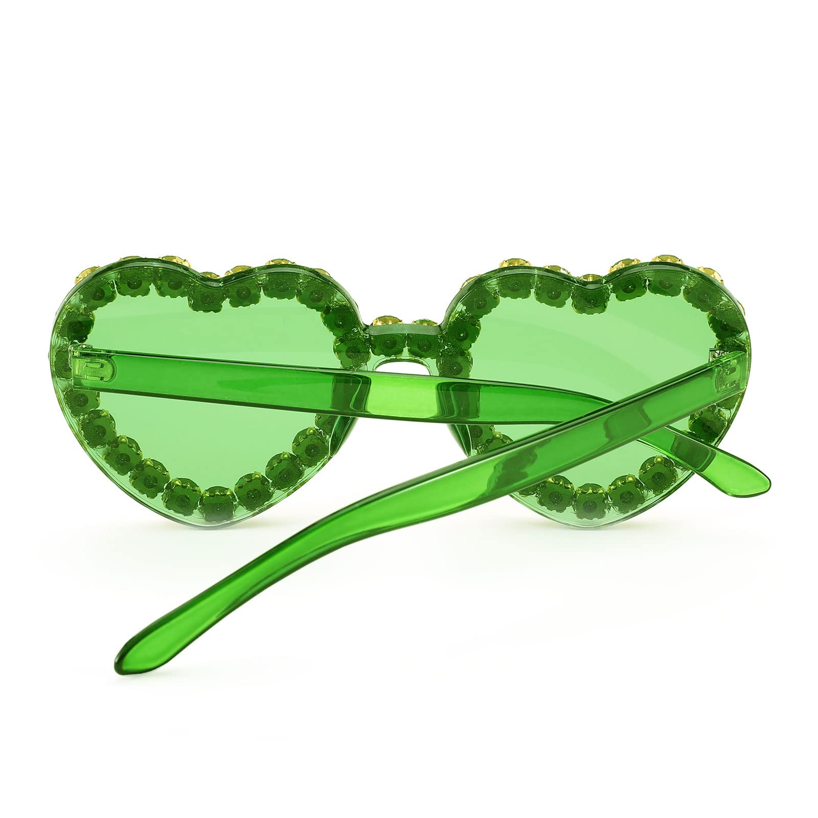 WANWAN Women Heart Shape Sunglasses Sparkling Crystal Sunglasses Cute Lovely UV Protection Rhinestone