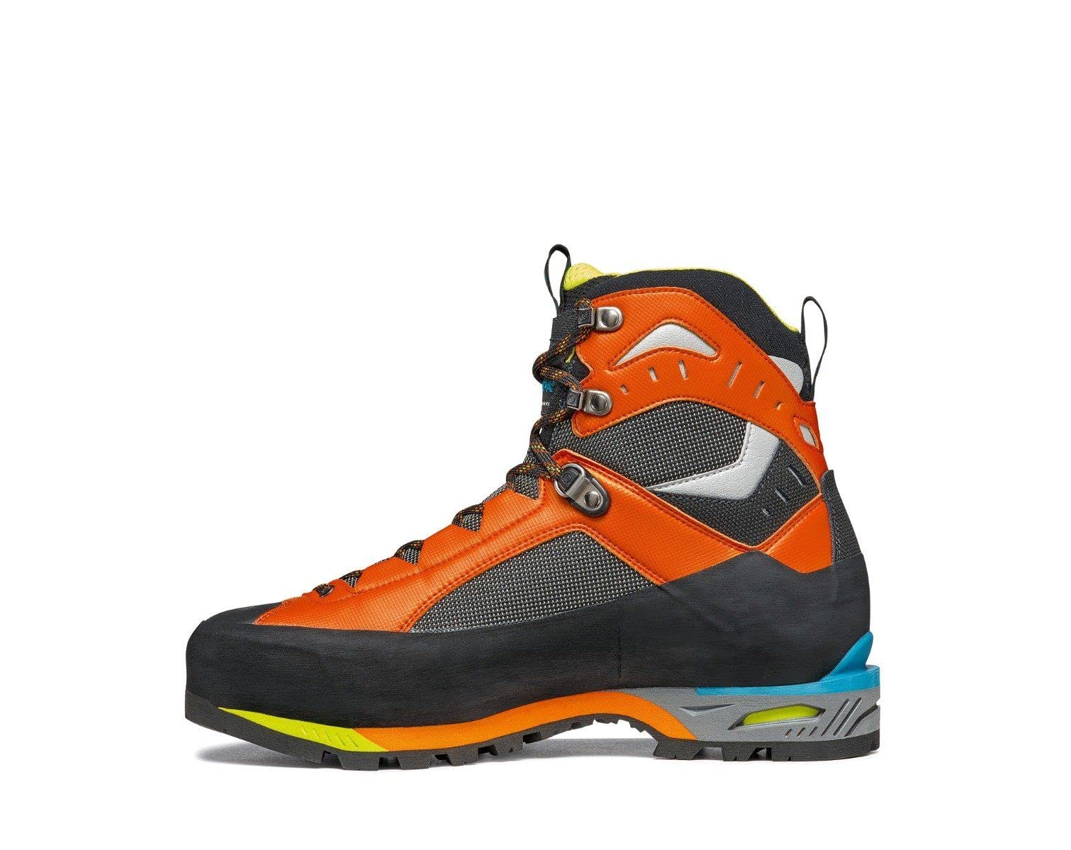 SCARPA Men's Charmoz HD Waterproof Boots for Hiking and Mountaineering - Shark/Orange - 11-11.5