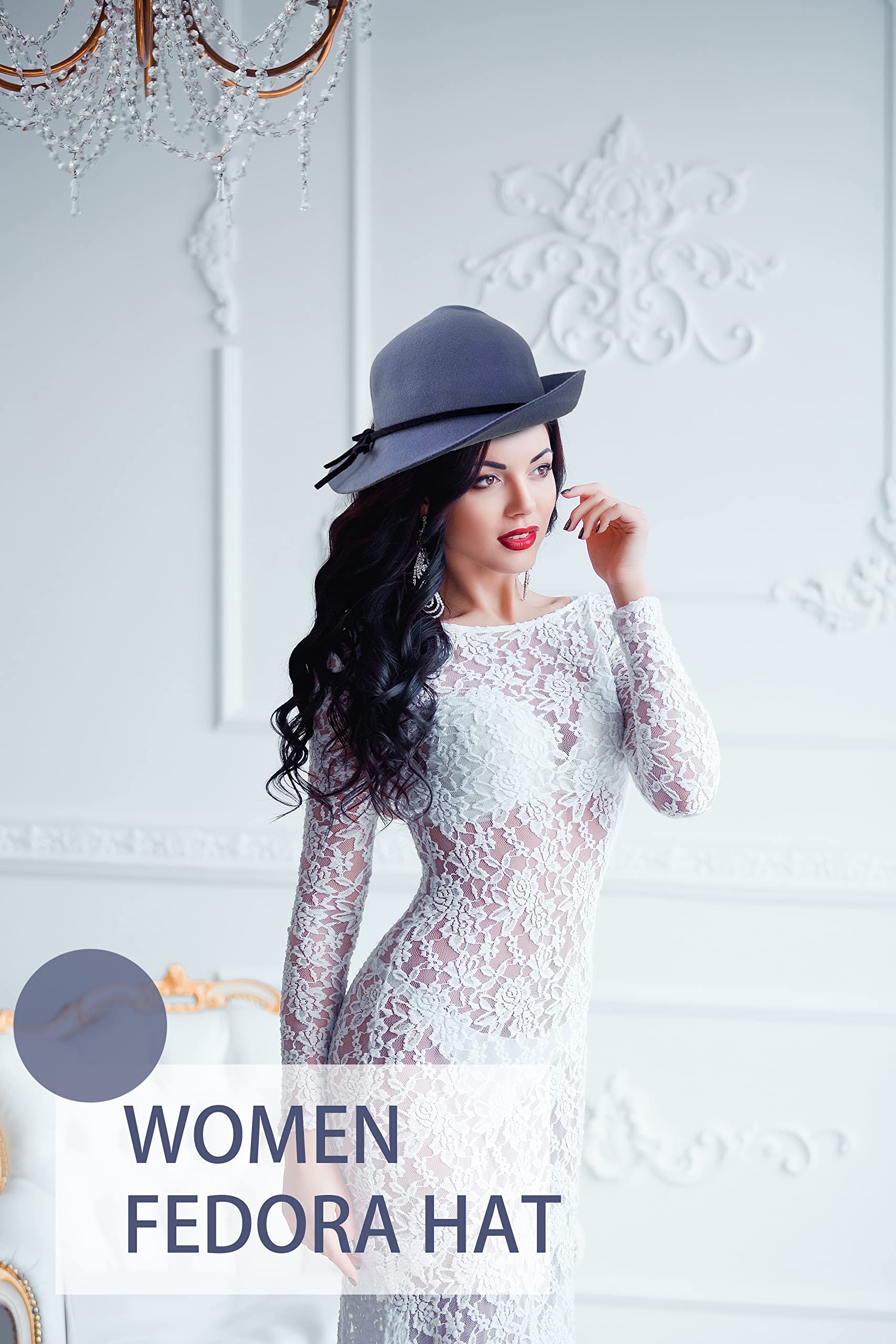 SWEET MAX Witch Hat Purple Wide Brim Pointed Cap Blue Fedora Hat Cosplay Costume Accessories Halloween Women