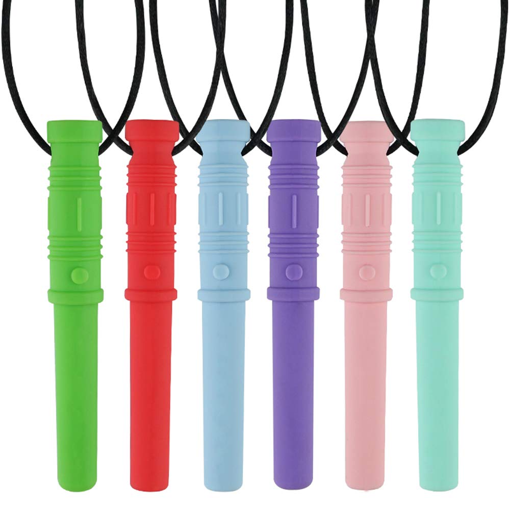 Sensory Chew Necklace,Chewy Stick Toy,Silicone Teether to Training and Development for Boys and Girls,Teething Babies,Autism ADHD SPD, Oral Motor, Anxiety