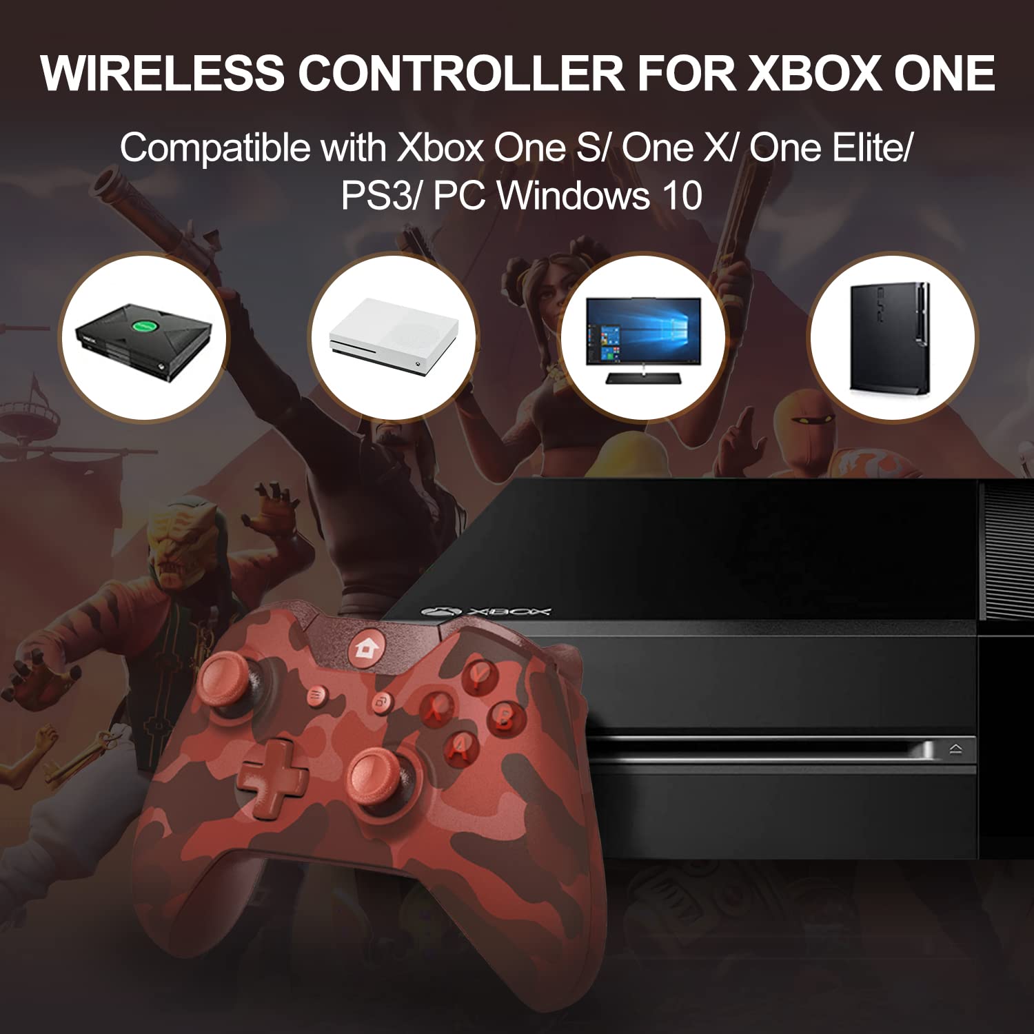 usergaing for Xbox One Controller, Wireless Controller for Xbox One,Xbox Series X&S,Xbox One X&S,Window PC,Xbox Elite with 3.5mm Headphone Jack-Camo Red