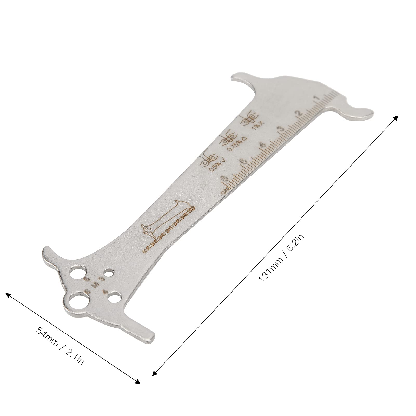 Vakitar 3 in 1 Mountain Bike Chain Measuring Ruler Road Bike Chain Wear Measuring Tool