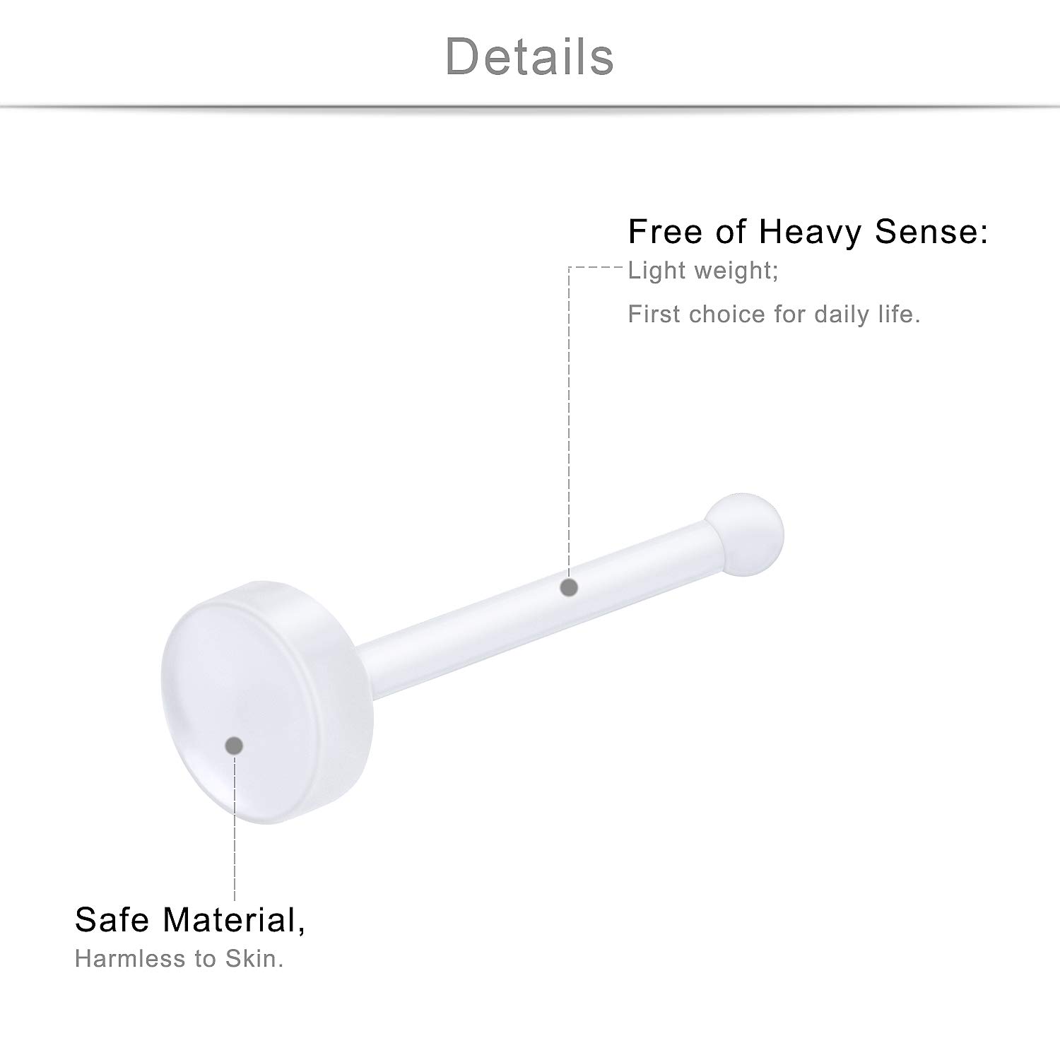 SCERRING 66PCS Clear Piercing Retainer Septum Nose Studs Flexible Lip Ear Nose Hoop Tongue Rings Nipple Ring Cartilage Rook Daith Earrings Plastic Industrial Piercing Jewelry Retainer