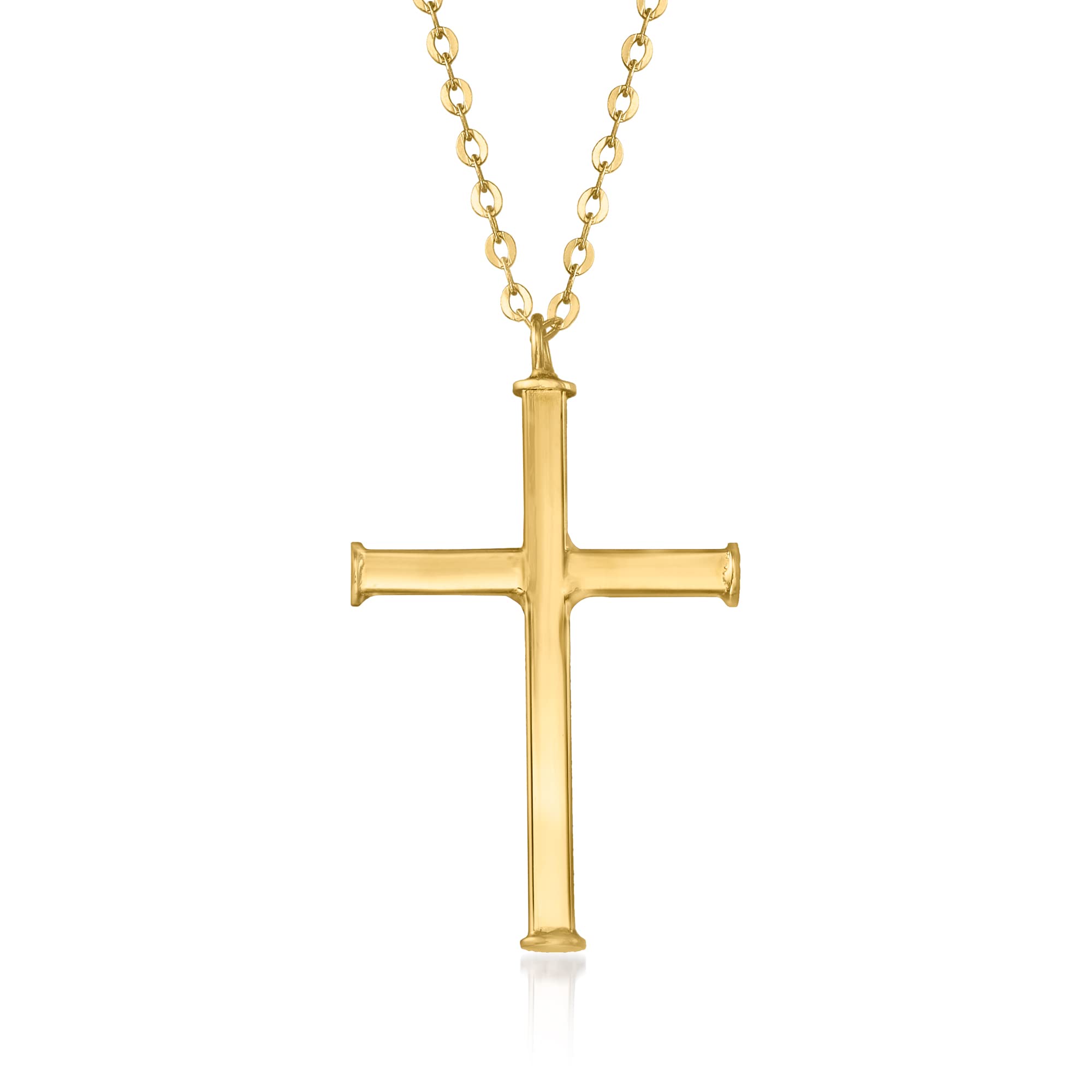 Ross-Simons Italian 14kt Yellow Gold Cross Necklace. 20 inches