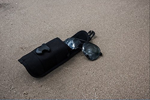 OneTigris MOLLE Eyeglasses Case with Buckle Hard Shell Sunglasses Storage Box 1000D Nylon (Black)