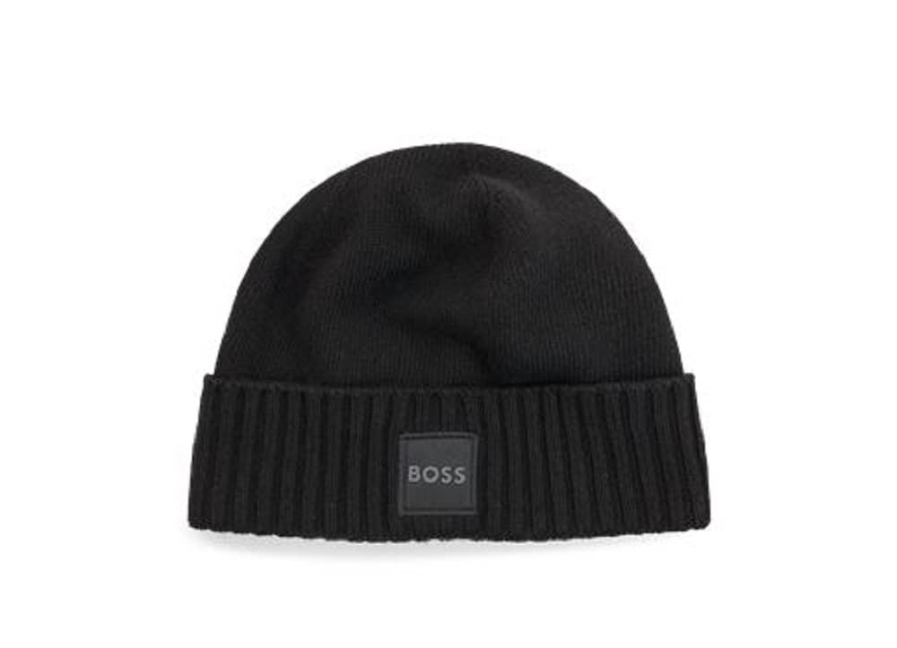 Woven Logo Knit Beanie
