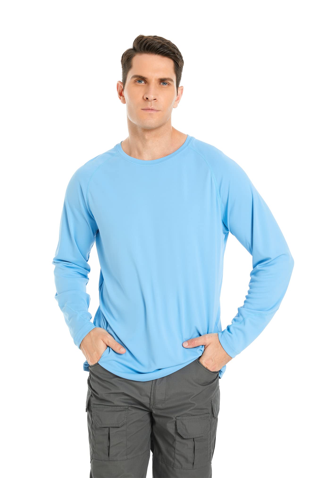 Swimming Shirts for Men UPF 50+ Fishing PFG Tshirt Sun Protection Long Sleeve Light Weight Soft Comfortable Shirts for Workout Hike Run Swim