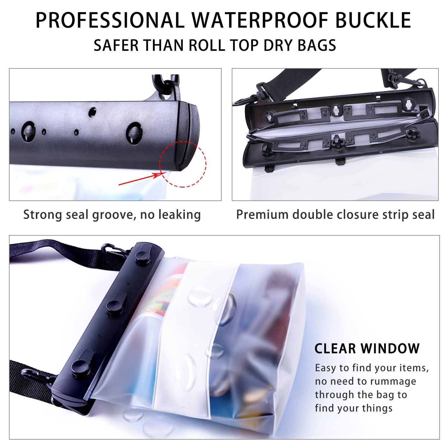 Uniswim Multifunctional Storage Pouch Waterproof Dry Bag with Adjustable Belt for Phone Valuables for Swimming Snorkeling Boating Fishing Kayaking Rafting