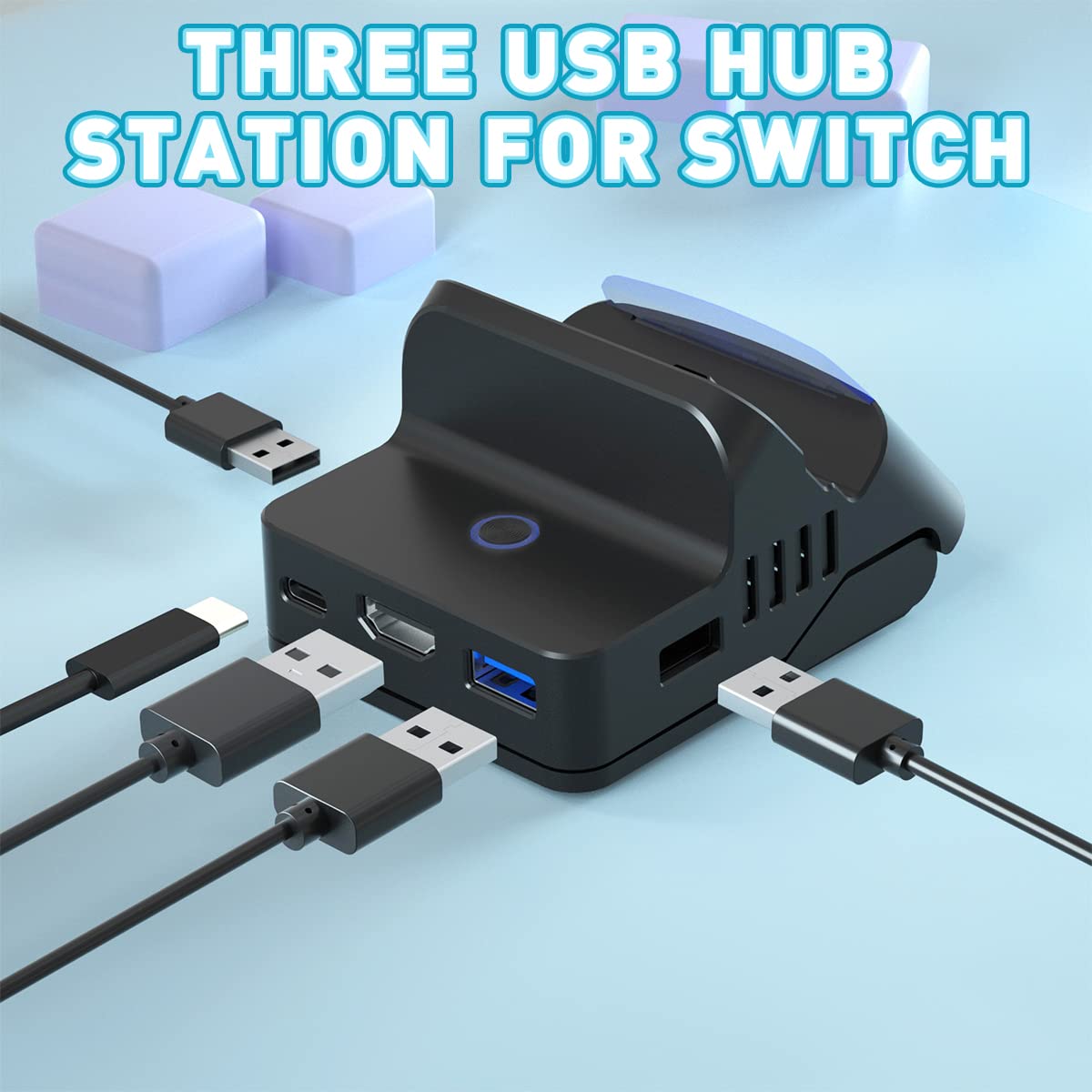 Switch Dock for Nintendo Switch Docking Station. Support Switch TV Dock Mode and Switch OLED Tablet Mode. HDMI Adapter Base for 4K TV and Output 1080P on Switch Charger Dock Set