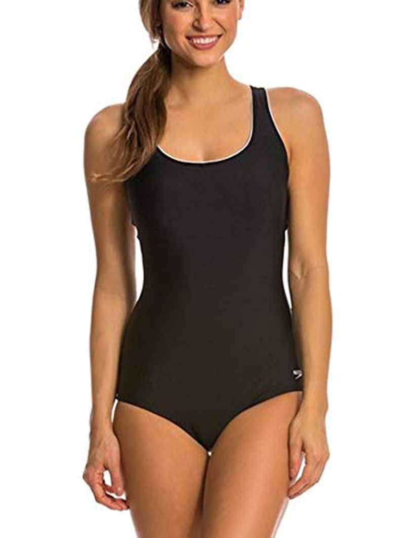 Speedo Womens Ultraback One Piece Swimsuit (Multi Blue, Large)