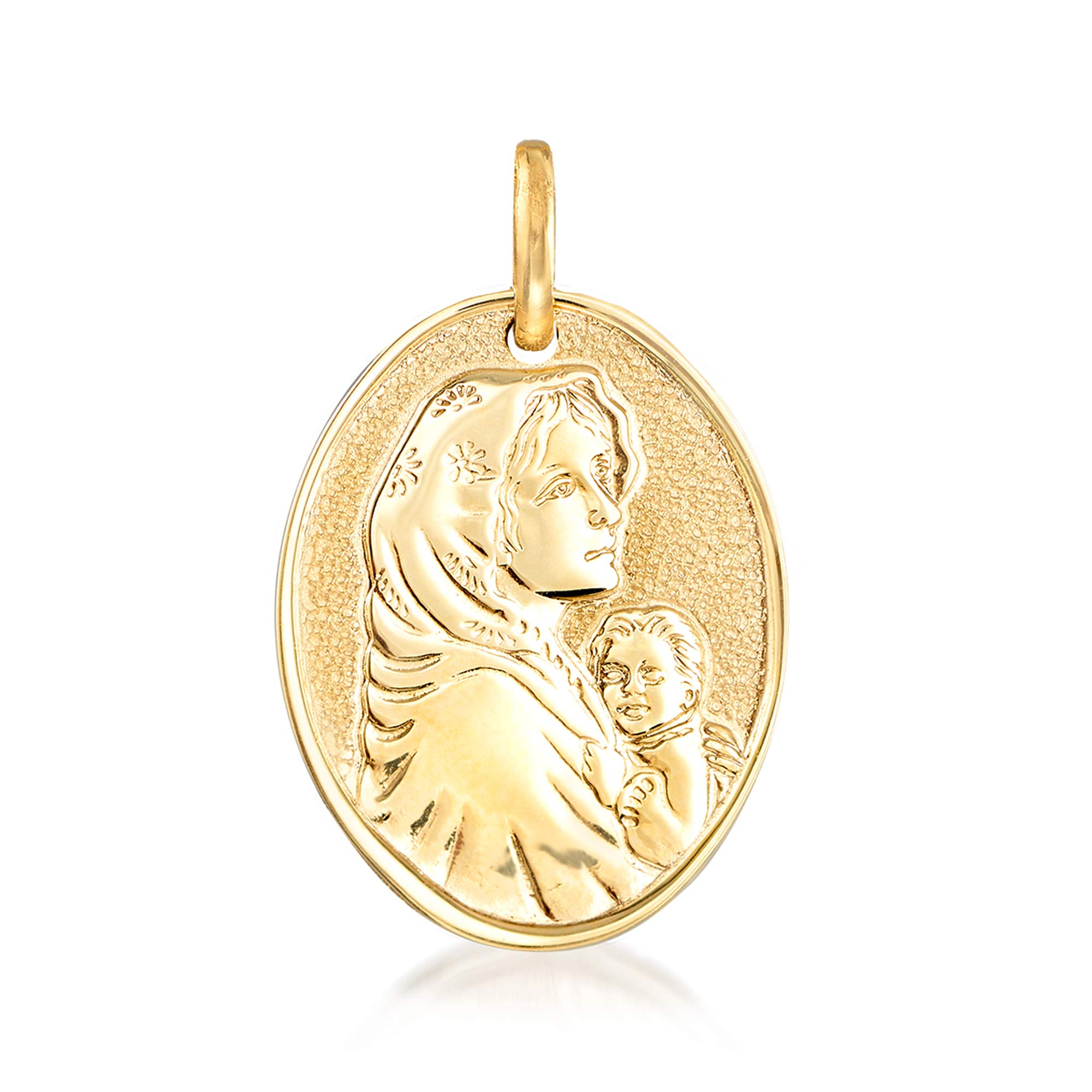 Ross-Simons Italian 14kt Yellow Gold Virgin Mary Pendant