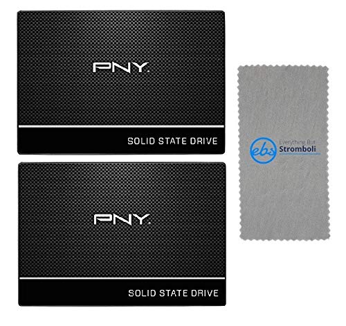 PNY CS900 480GB 2.5” Sata III Internal Solid State Drive (SSD) Two Pack for Computer & Laptop Storage (SSD7CS900-480-RB) Bundle with (1) Everything But Stromboli Microfiber Cloth