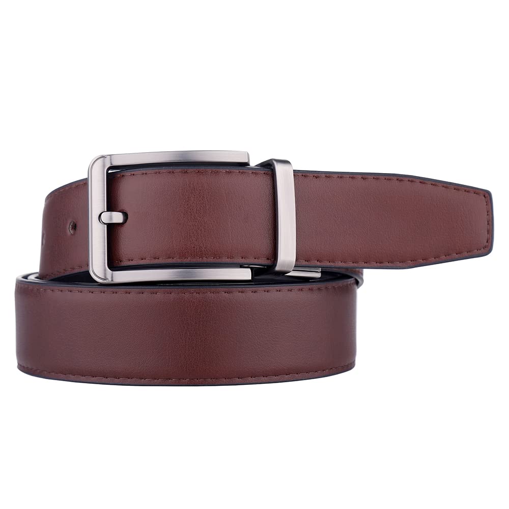 Xcdgiogw Mens Belt-Reversible Belts for Men,1.3" Wide Men's Casual Business Belts(Matte Buckle,46)