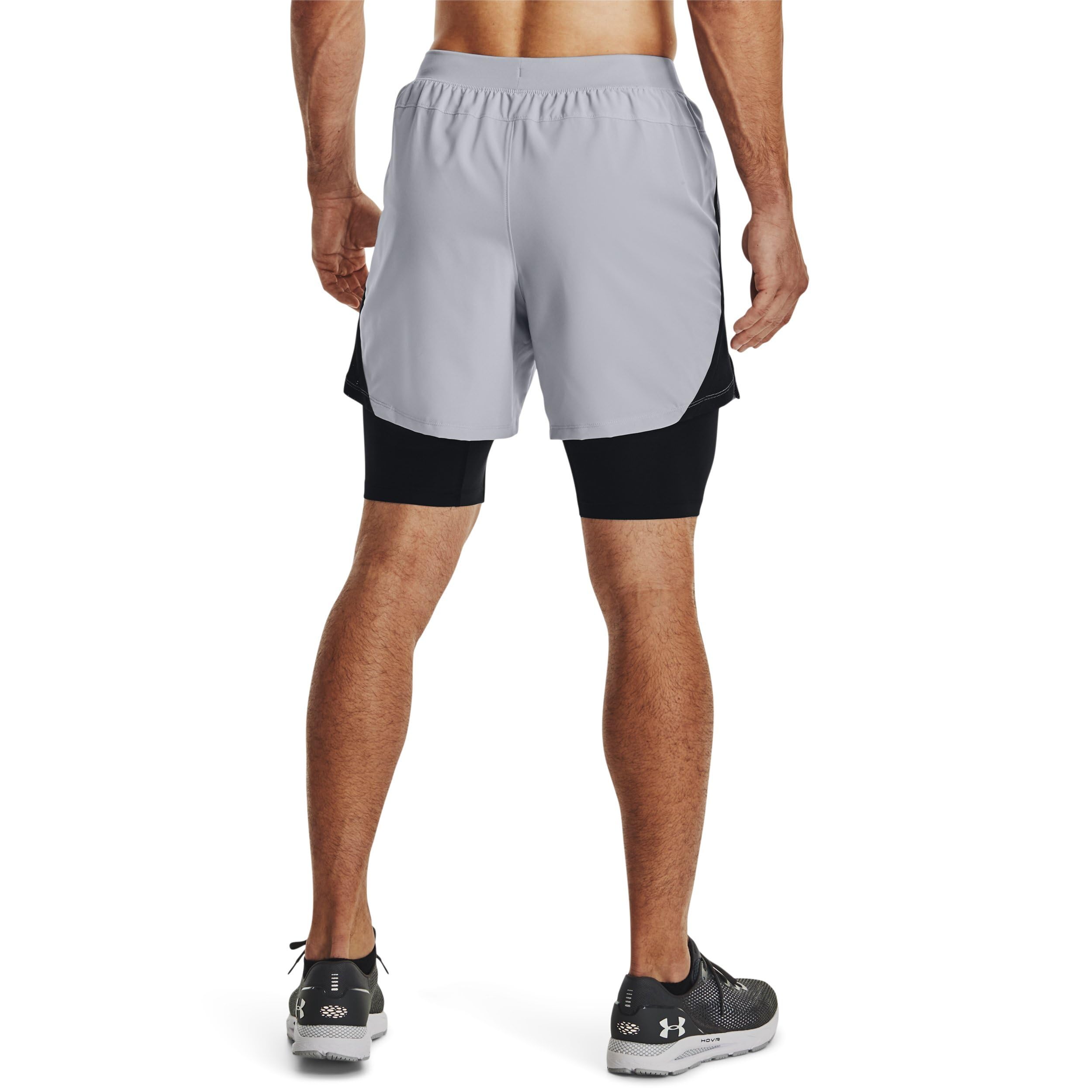 Under Armour Mens Launch Run 5-inch 2-in-1 Shorts, (011) Mod Gray/Black/Reflective, X-Large