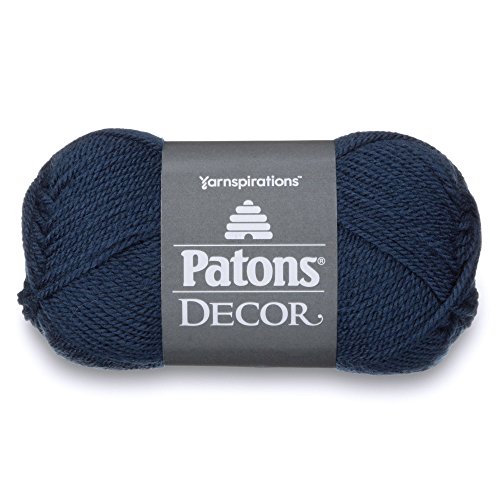 Patons Decor Yarn, 3.5oz, Gauge 4 Medium Worsted Rich Country Blue - For Crochet, Knitting & Crafting