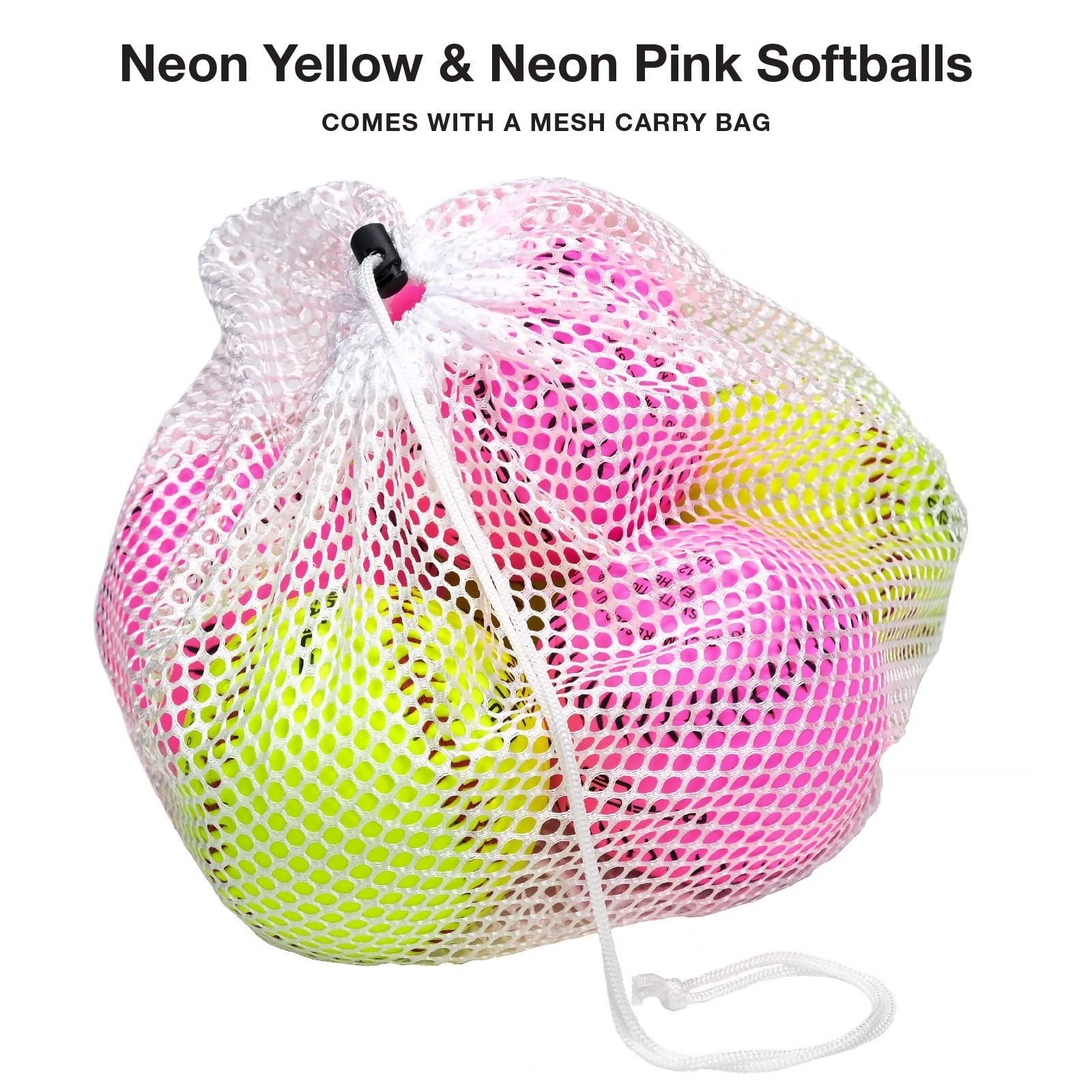 Xcello Sports Official 12" Practice Softball Assortment (Pack of 6)