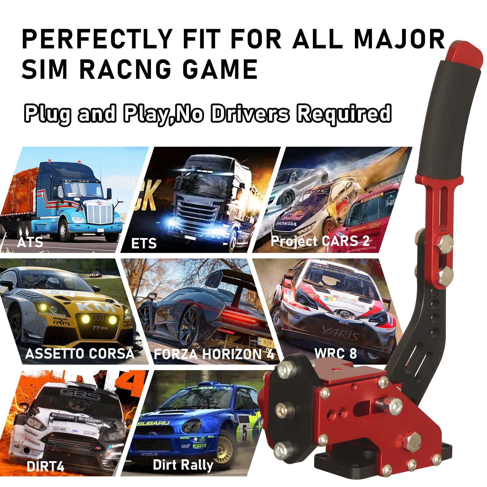 YXHARD USB Handbrake 64 Bit PC,Professional Gaming Peripherals for Racing Games G25/27/29 T500