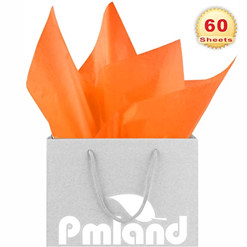 PMLAND Gift Wrapping Tissue Paper - Orange Color - 26 Inches x 20 Inches 60 Sheets