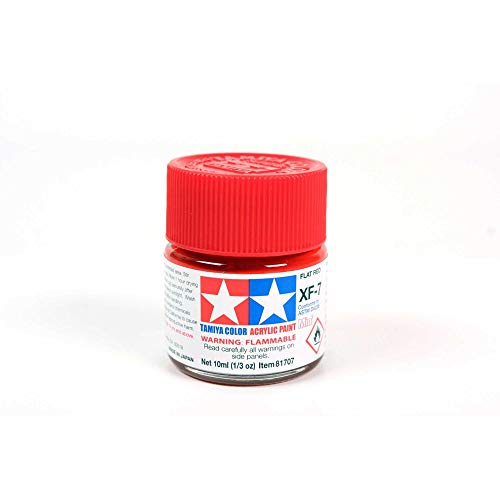 TAMIYA Acrylic Mini XF7 Flat Red TAM81707 Plastics Paint Acrylic