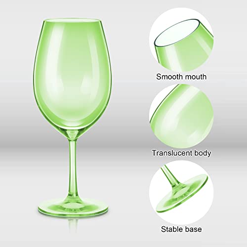 Shellwei 12 Pieces Stemmed Wine Glasses Tritan Drinkware Reusable Wine Glasses Stemmed Drinking Glasses Wine Glassware for Party Wedding Restaurant Anniversary Christmas Birthday 6 Colors