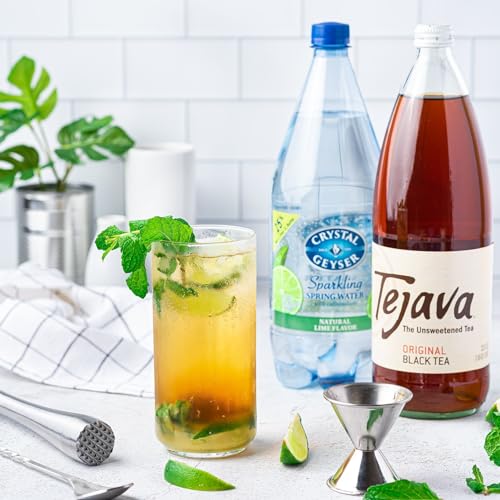 Tejava Original Unsweetened Black Iced Tea, 12 Pack, 1 Liter Glass Bottles, Non-GMO, Kosher, No Sugar or Sweeteners, No calories, No Preservatives, Brewed in Small Batches