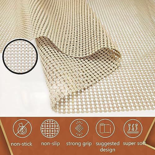 Shelf Liner for Kitchen Cabinets, 12 in x 25 FT, Strong Grip Non-Adhesive Shelf Liner, Waterproof Non-Slip Drawer Liner, Easy to Clean and Install, Perfect for Closets, Tables (Beige, 12in x 25ft)