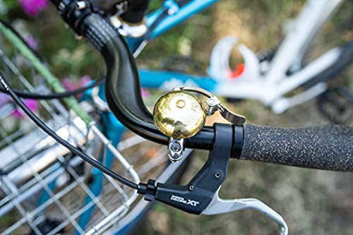 Portland Design Works | King of Ding II Brass Bell, Coming in Hot Edition, Gold, 22.2-25.4mm Handlebars
