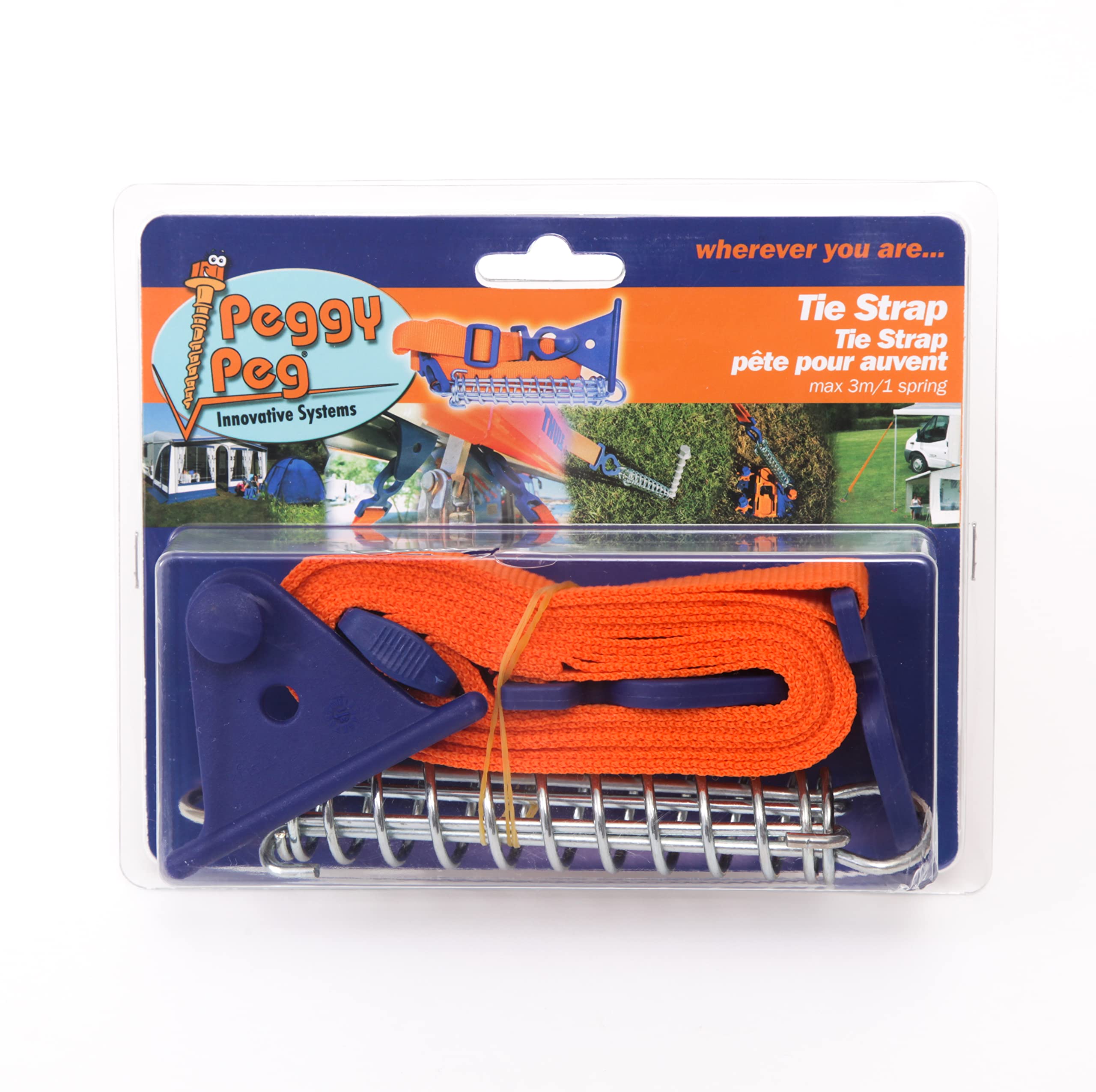 Peggy Peg - Awning Storm Straps Tie Down Strap 2.0 - Storm Straps for Canopies, Gazebo Straps & Solar Sails - Storm Straps Awning Protection - Camping Tent Accessories for Caravan & Motorhome