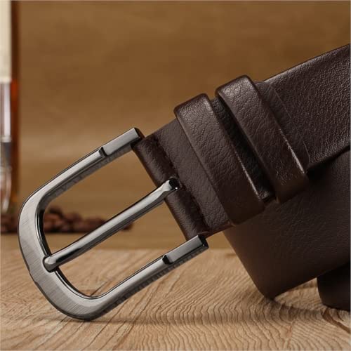 Wei-Secret Men's belt, artificial leather belt, environment-friendly belt, simple belt, casual belt, gifts for men, Father's Day gift (2 pieces)