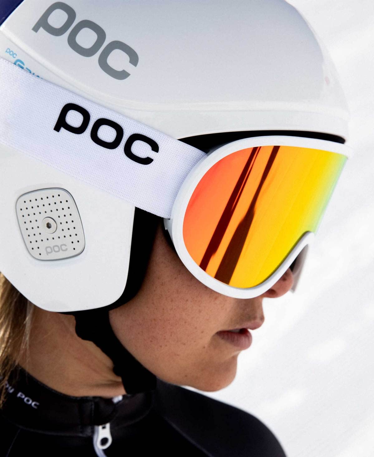POC, Retina Big Clarity Goggles for Skiing and Snowboarding, Hydrogen White/Spektris Orange