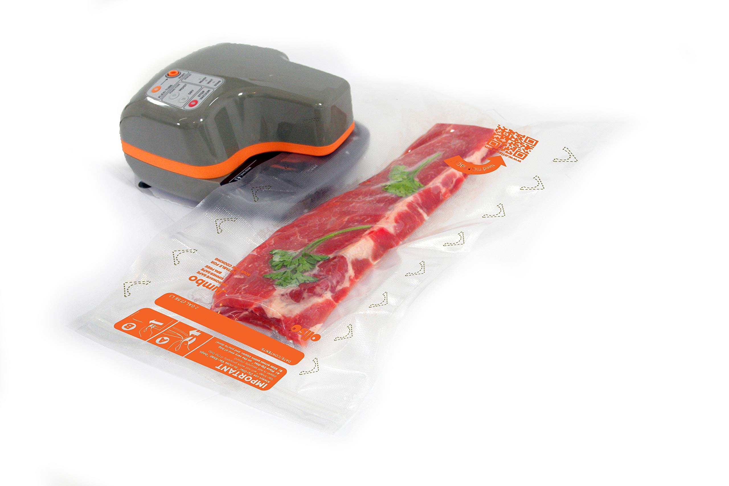 Oliso Pro VAC-SNAP Food Storage Bags for Oliso Vacuum Sealers (Jumbo, 2 Gallon, 6 Bags)